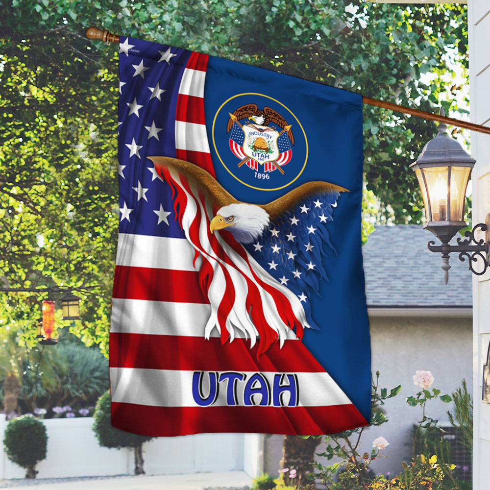 Utah Eagle Flag MLH1774Fv14 – Flagwix