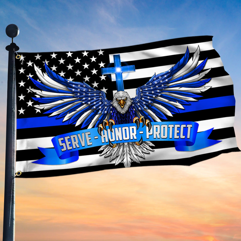 U.S. Patriotic Police, Serve Honor Protect American Eagle The Thin Blu ...