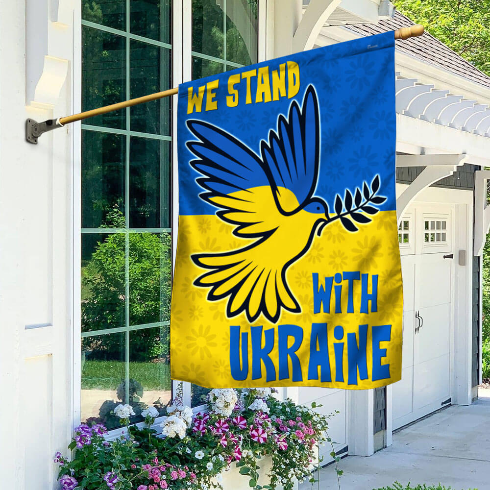 We Stand With Ukraine Peace For Ukraine Flag – Flagwix