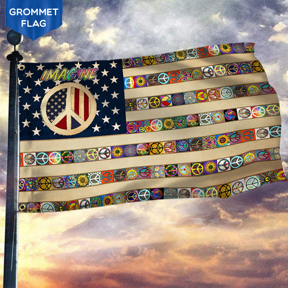 Peace Sign Hippie Grommet Flag – Flagwix