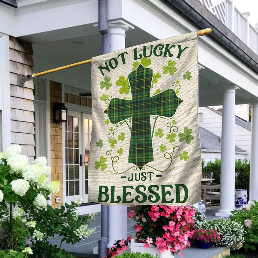 FLAGWIX St. Patrick's Day Not Lucky Just Blessed Flag – Flagwix