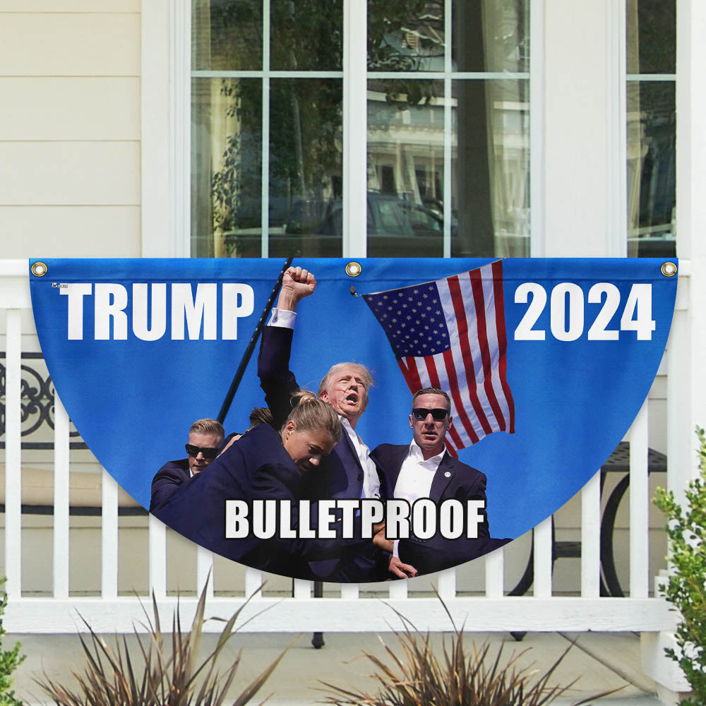 Trump Shooting Flag Trump Bulletproof Trump Fight 2024 Non-Pleated Fan ...