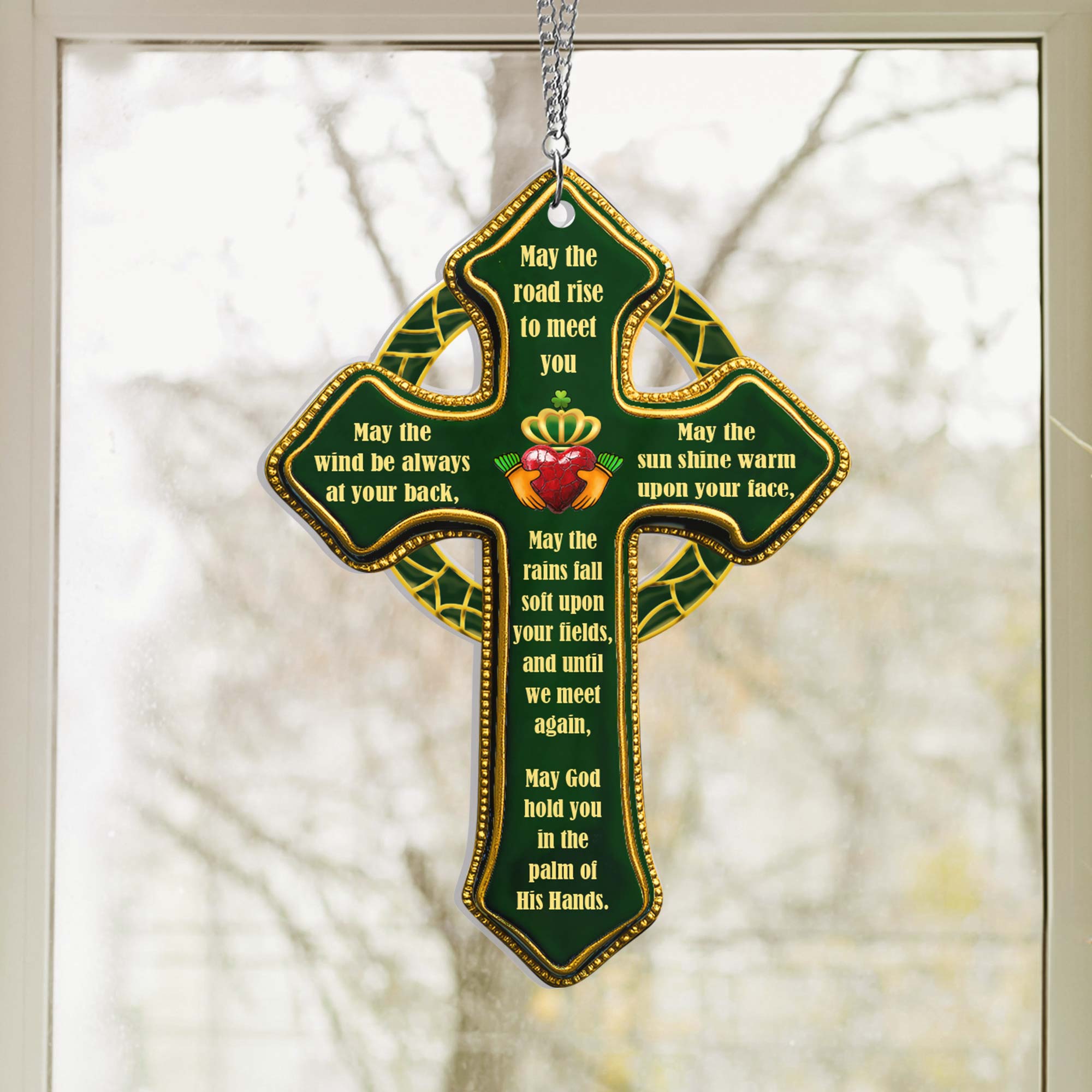 Irish Blessings Irish Celtic Cross Acrylic Suncatcher Hanging Sign ...