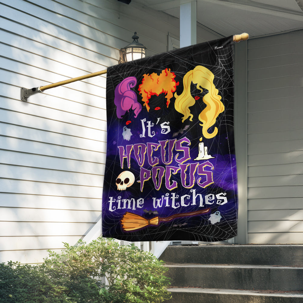 Hocus Pocus Three Witches Flag It's Hocus Pocus Time Witches Flag – Flagwix