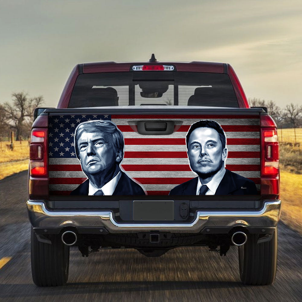 Trump Elon Musk Truck Tailgate Decal Sticker Wrap – Flagwix