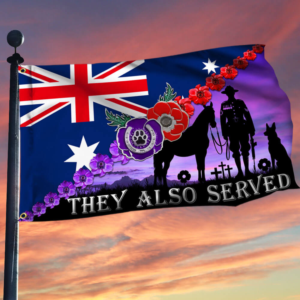 Anzac Day, Remembrance Day Red Purple Poppy They Also Served Grommet F ...