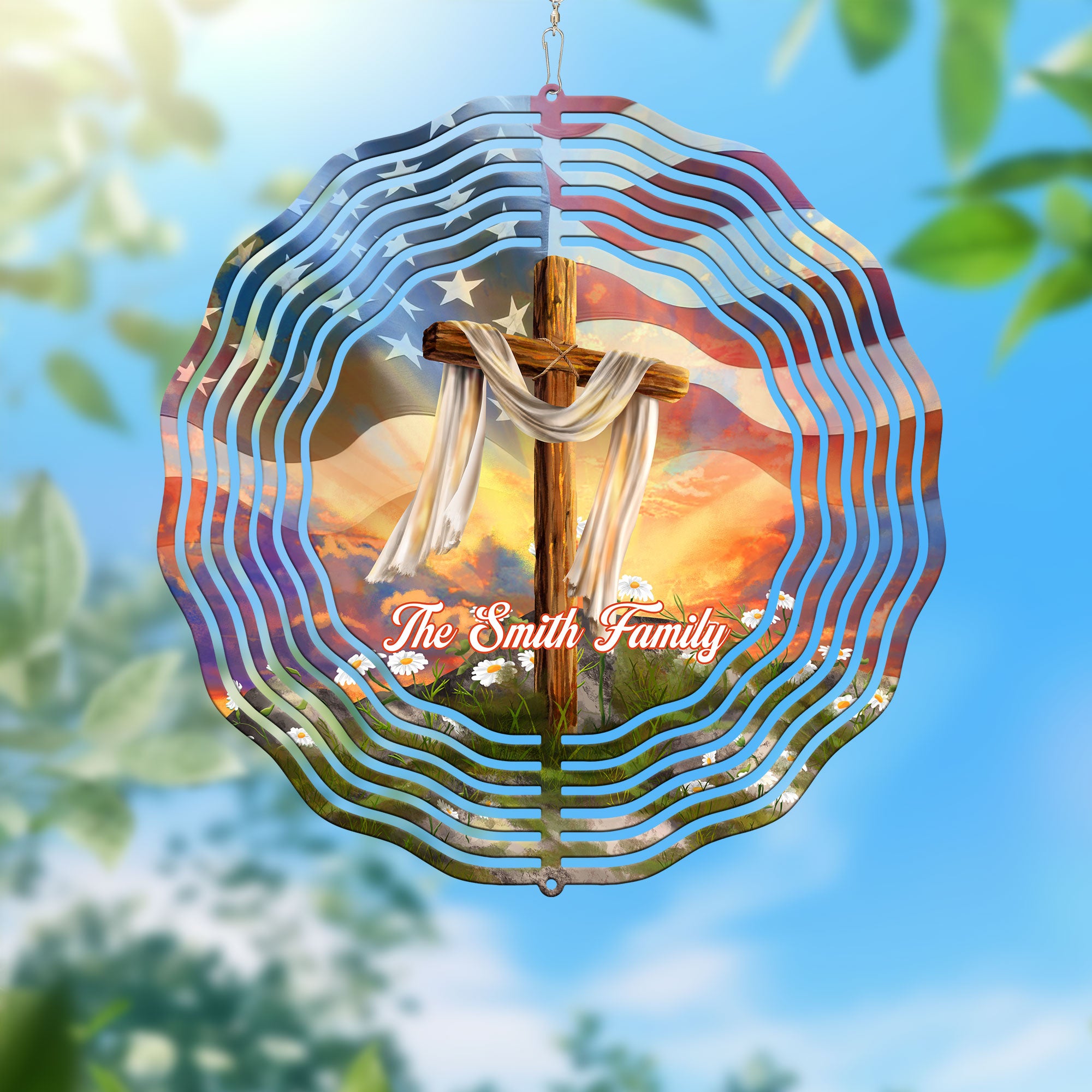 Personalized Christian Cross, Easter Day Christian Wind Spinner – Flagwix