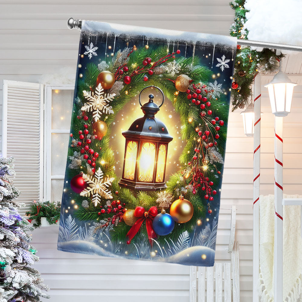 Christmas Lantern Wreath Winter Flag – Flagwix
