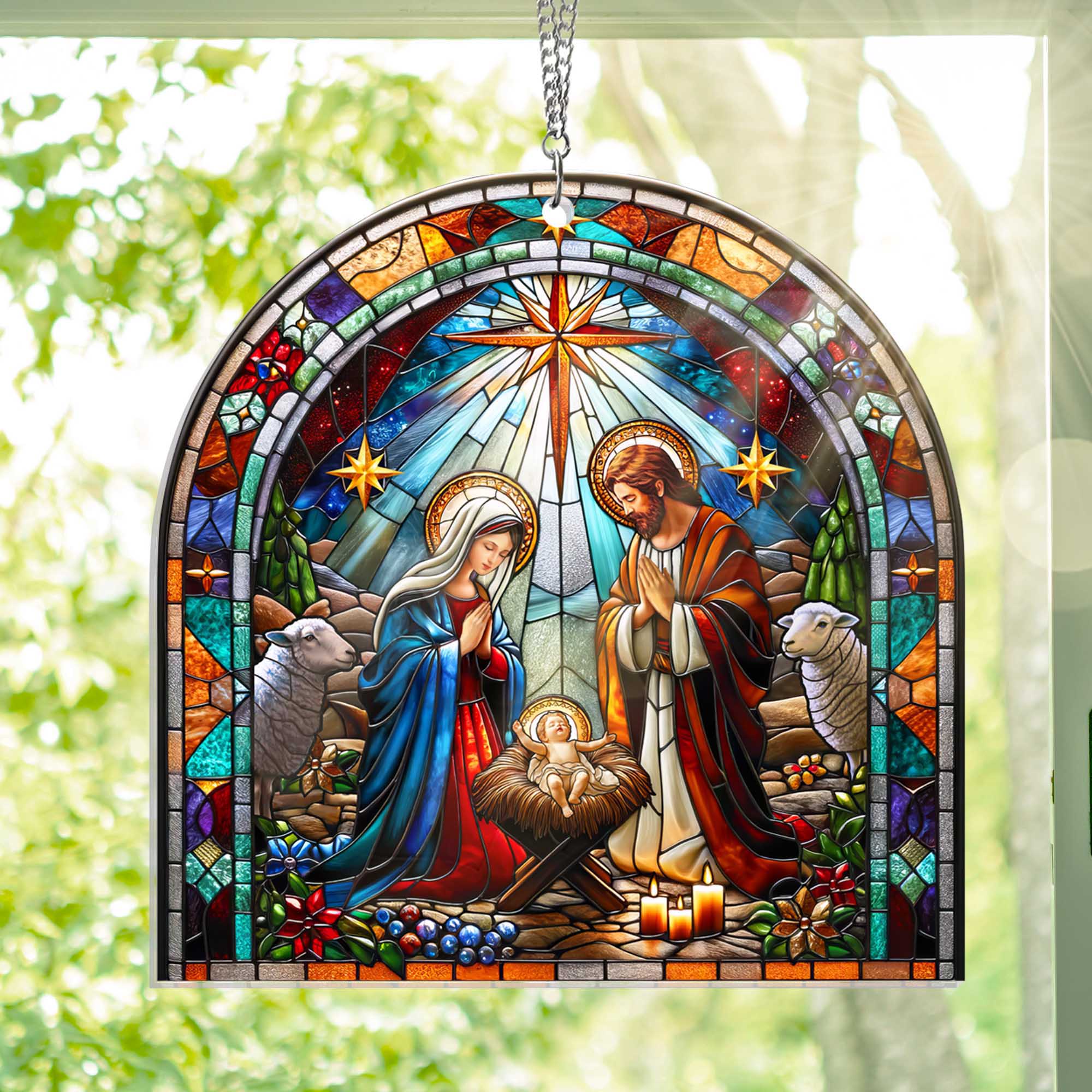Nativity Christmas O Holy Night Suncatcher Acrylic Hanging – Flagwix