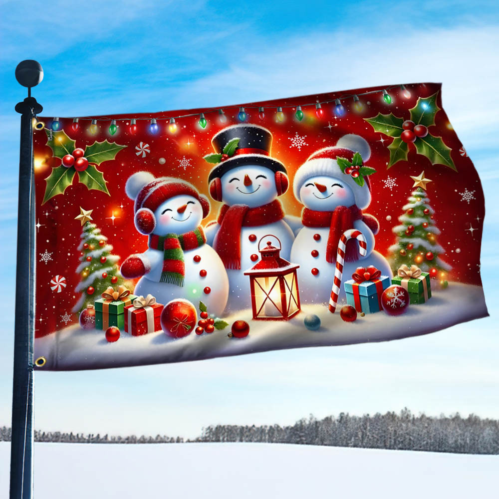 Snowman Christmas Let It Snow Holiday Grommet Flag – Flagwix