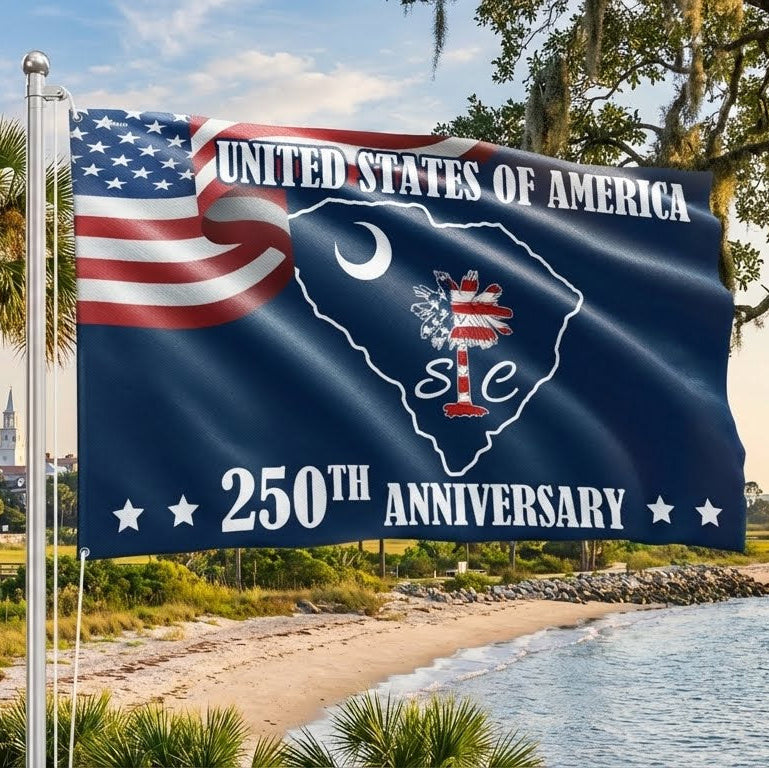 SC 250th Anniversary State Grommet Flag, South Carolina USA 1776–2026 ...
