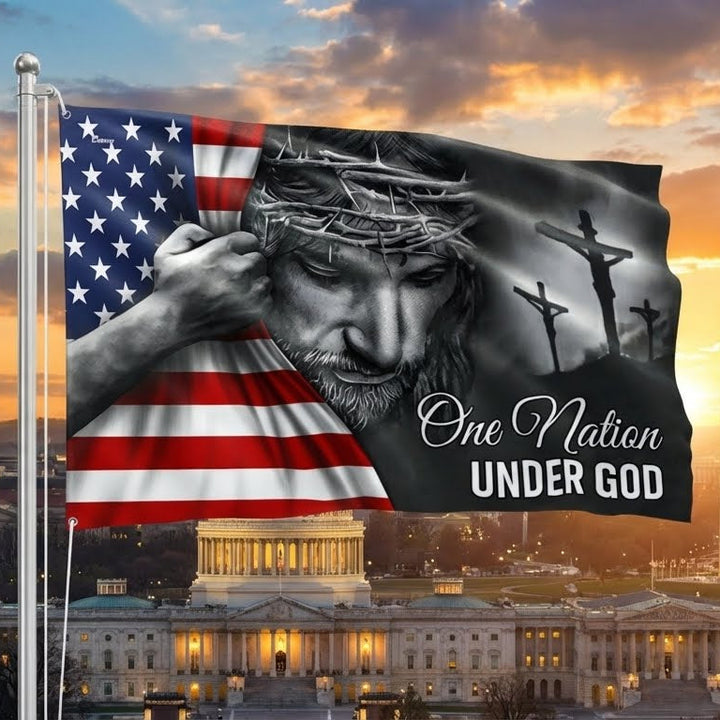 One Nation Under God Flag - Patriotic Grommet Flag Gift for Faithful H ...
