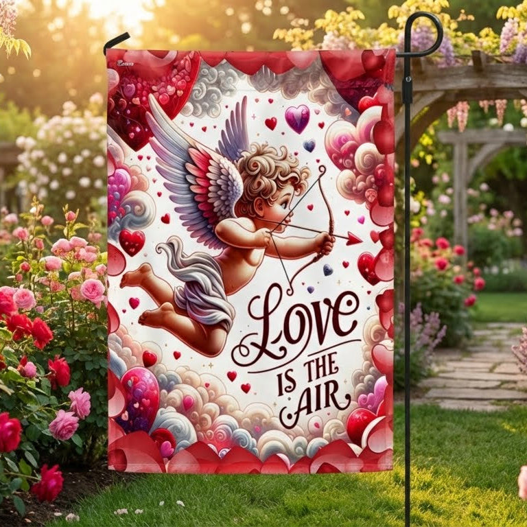 FLAGWIX Valentine's Day Cupid Love Is The Air Flag – Flagwix
