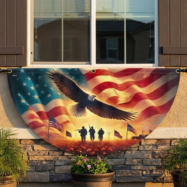 Memorial Day Honor The Fallen Veteran Patriotism Non-Pleated Fan Flag ...