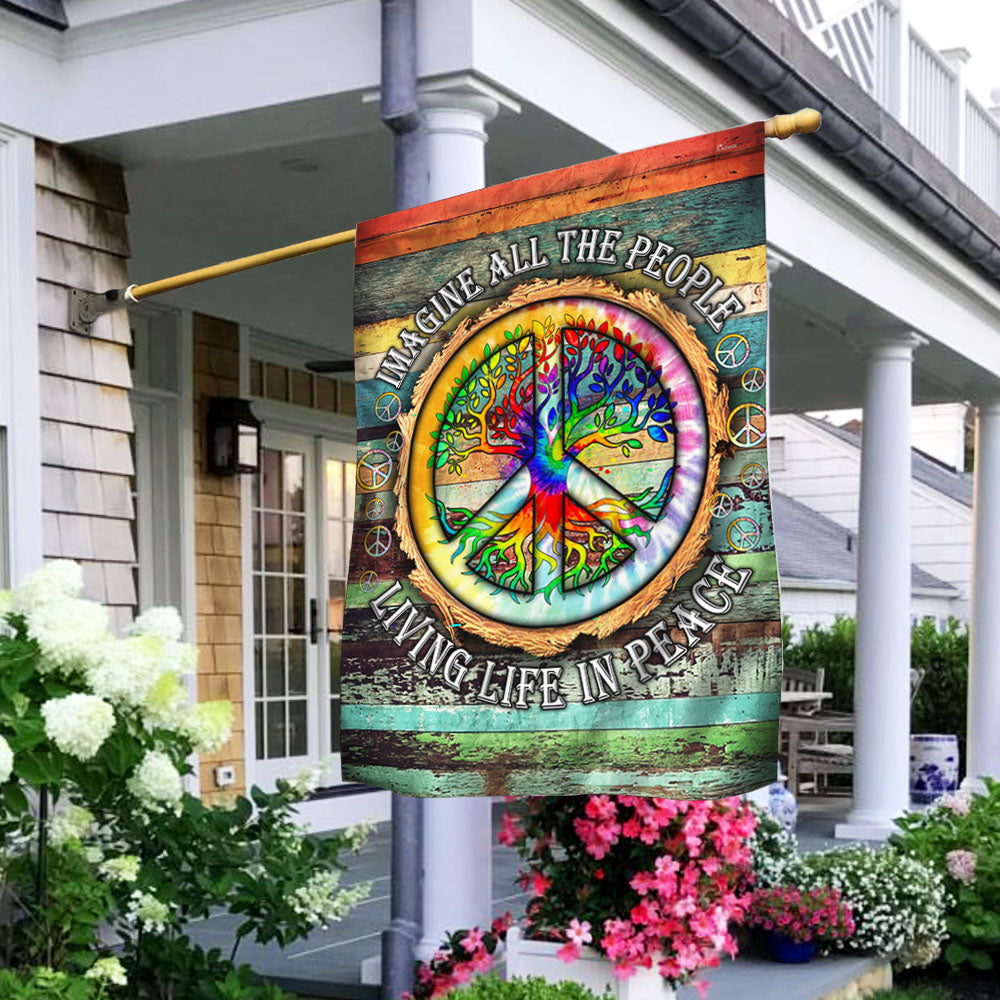Woodstock Flag - Hippie Flag - Imagine All The People Living Life In P ...