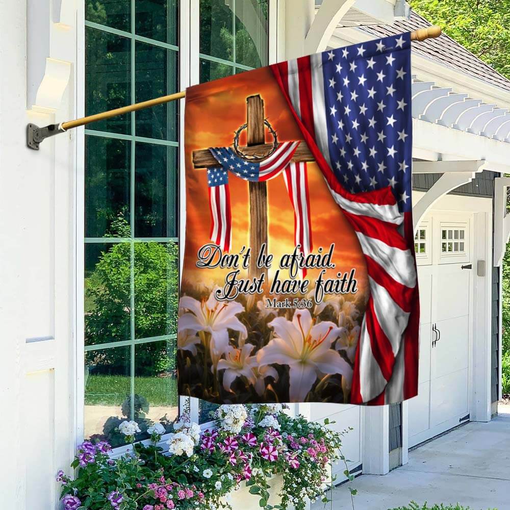 Flagwix American Flag - Just Have Faith The Old Rugged Cross. Christia