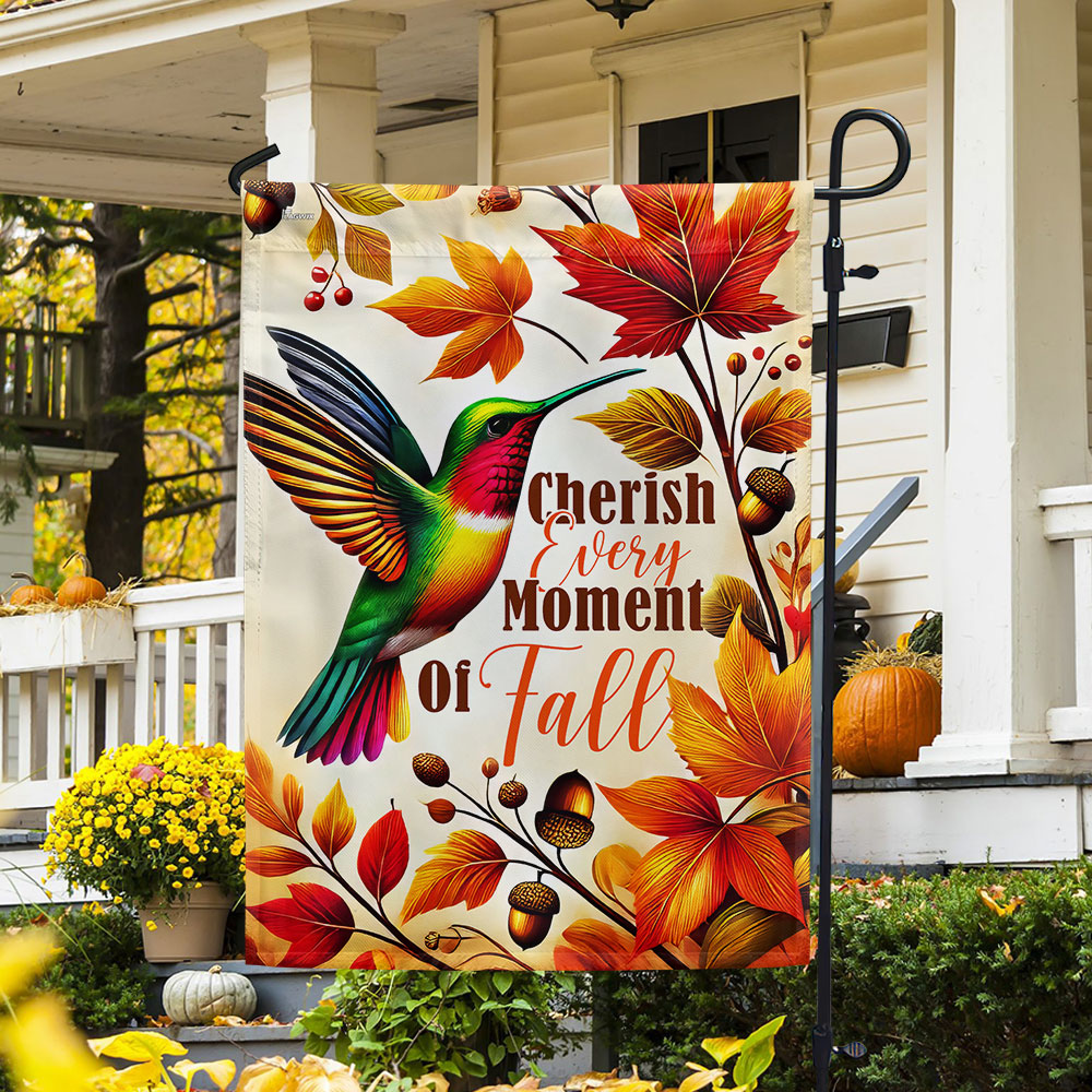 Hummingbird Fall Autumn Leaves Flag – Flagwix