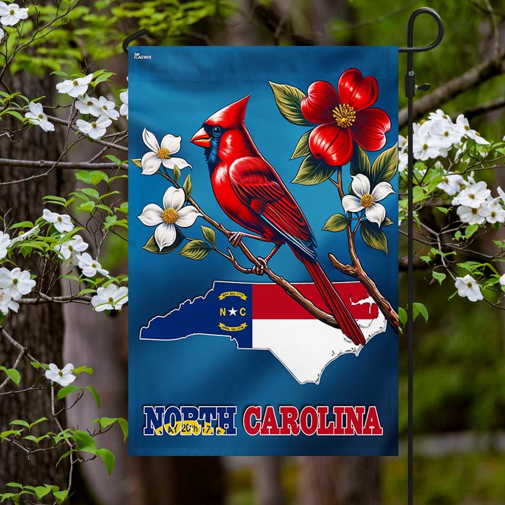 FLAGWIX North Carolina State Cardinal and Dogwood Flowers Flag – Flagwix