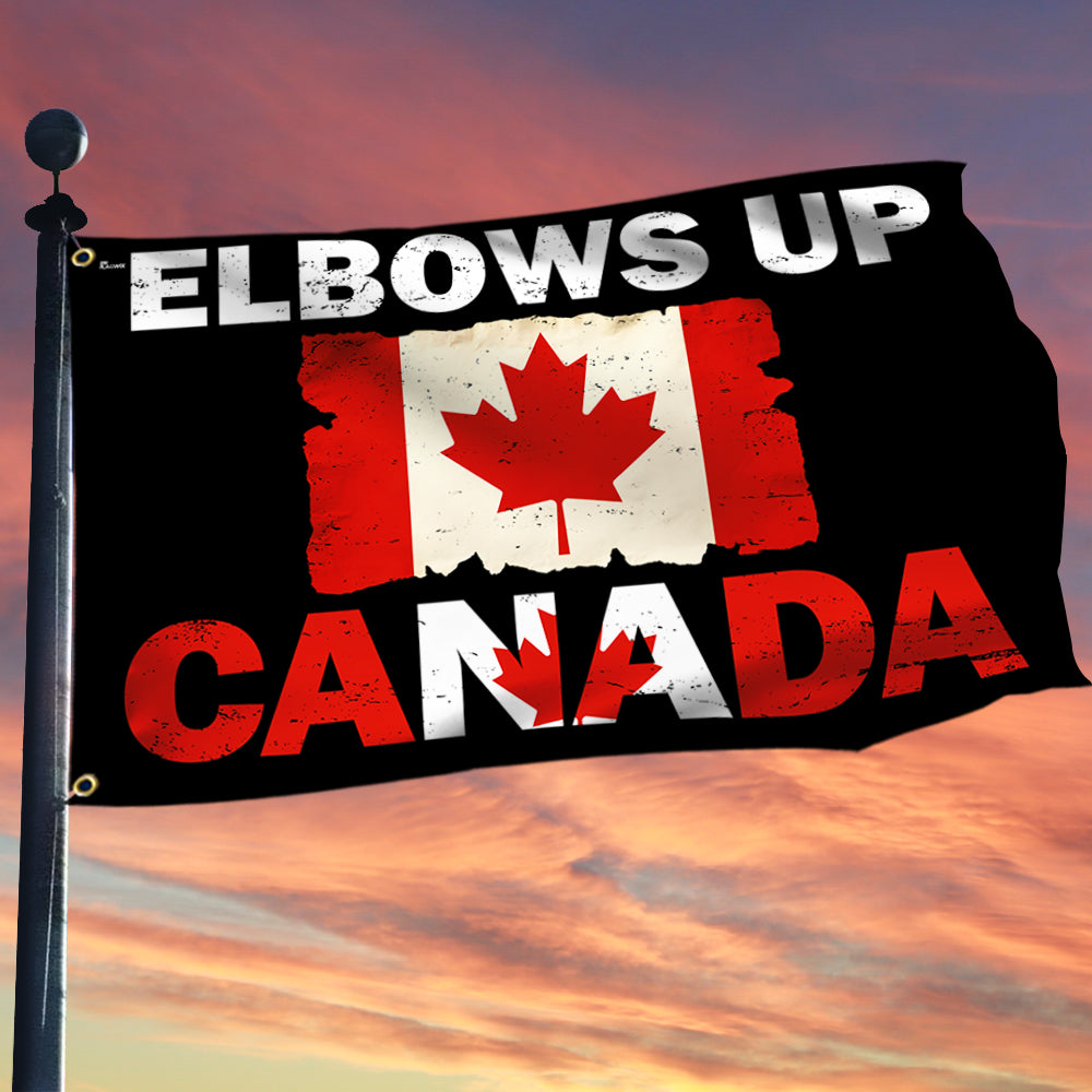 Elbows Up Canada True North Strong Grommet Flag – Flagwix