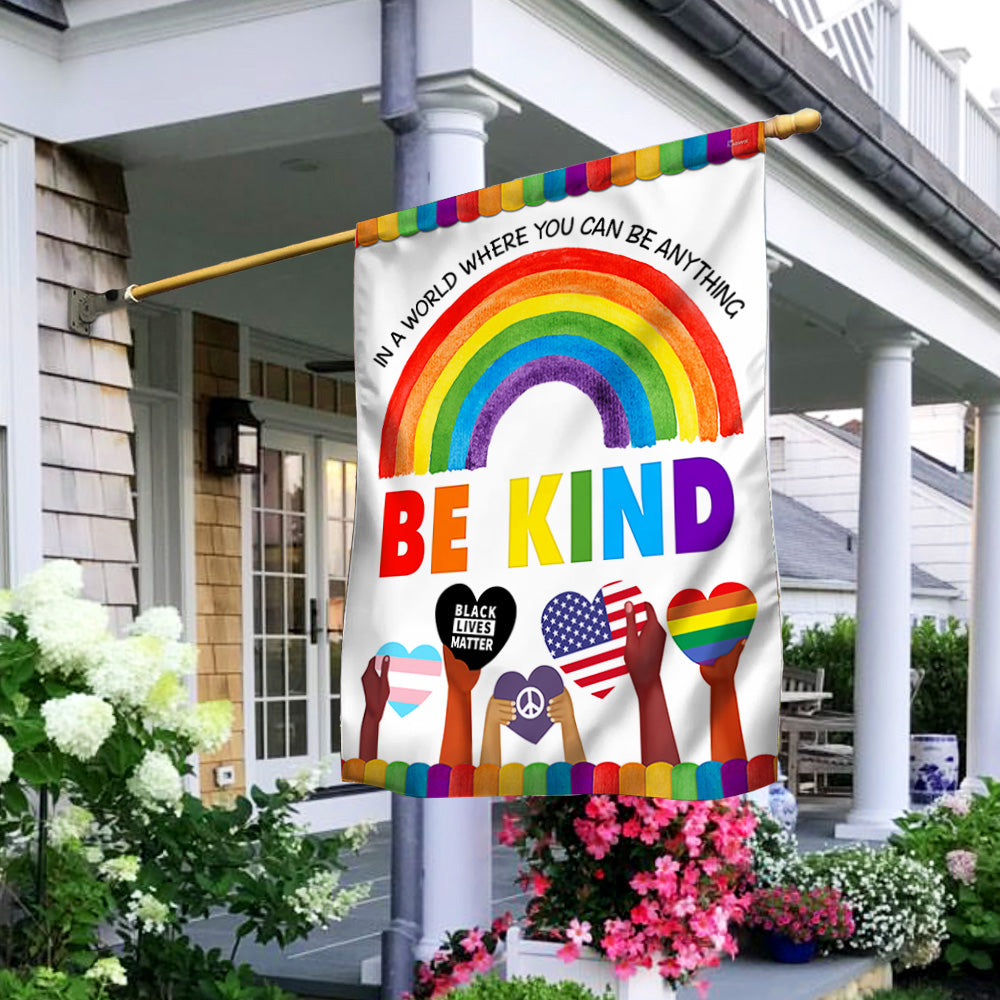 Be Kind Flag In A World Where You Can Be Anything Be Kind Hippie Flag ...