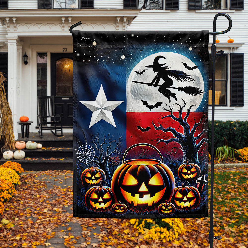 Texas Halloween Witchcraft Scary Pumpkins Flag MLN3951F – Flagwix