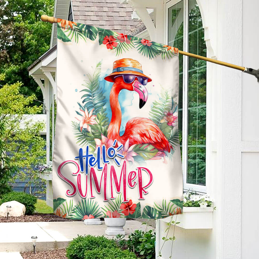 Flamingo Hello Summer Flag – Flagwix