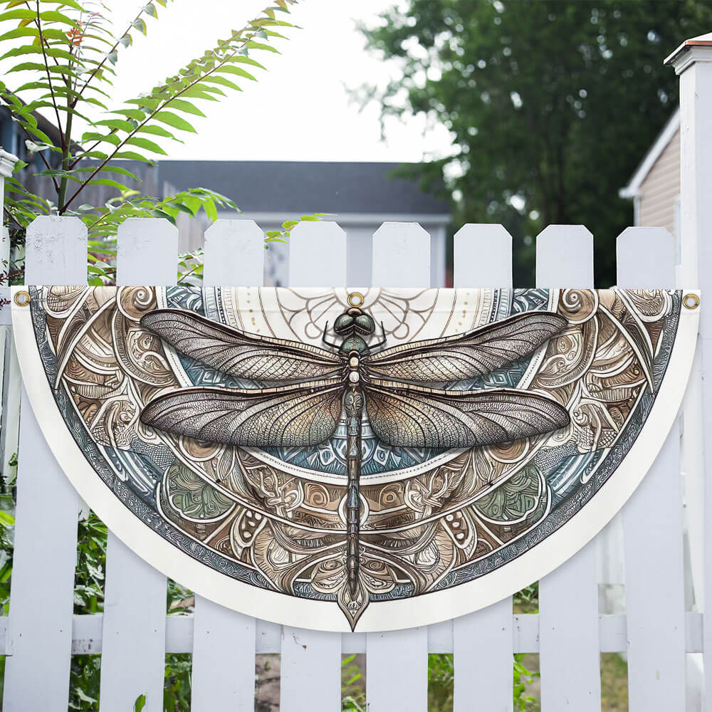 Dragonfly Mandala Non-Pleated Fan Flag – Flagwix