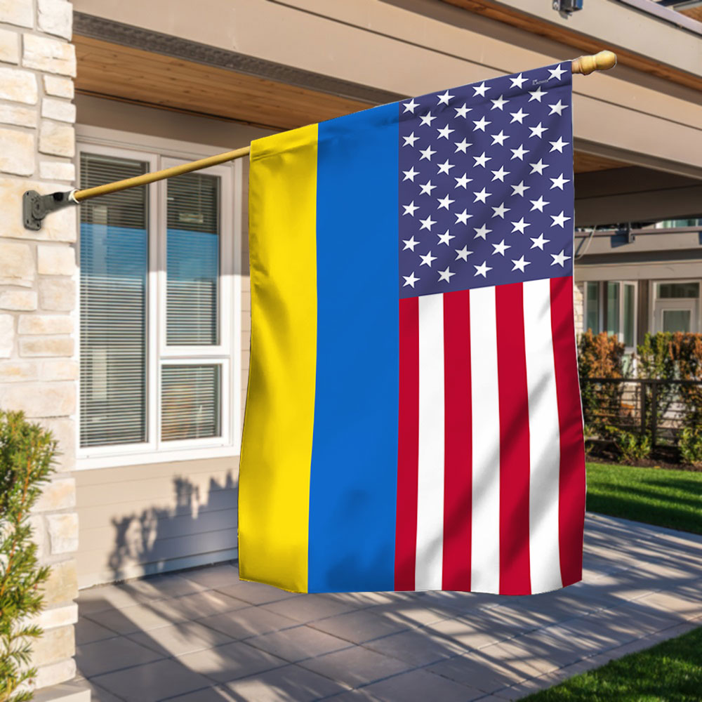 Ukrainian American Flag Stand With Ukraine Flag TRL1969Fv1 – Flagwix