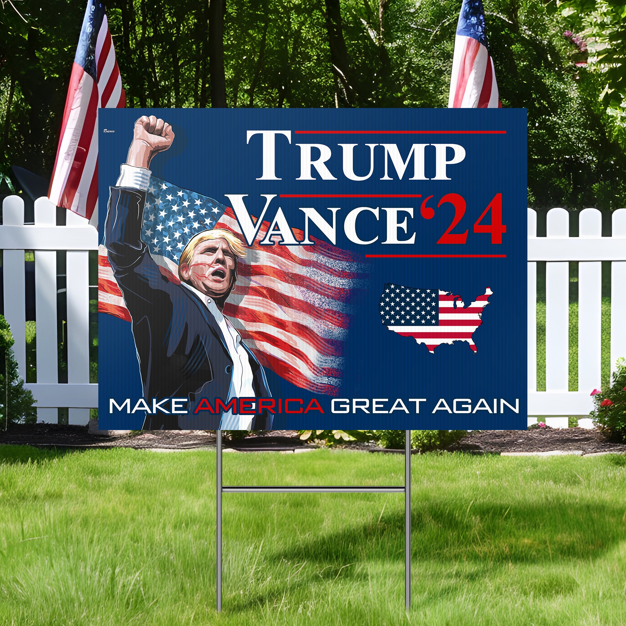 Trump Vance' 24 Make America Great Again Trump Vance 2024 Yard Sign ...