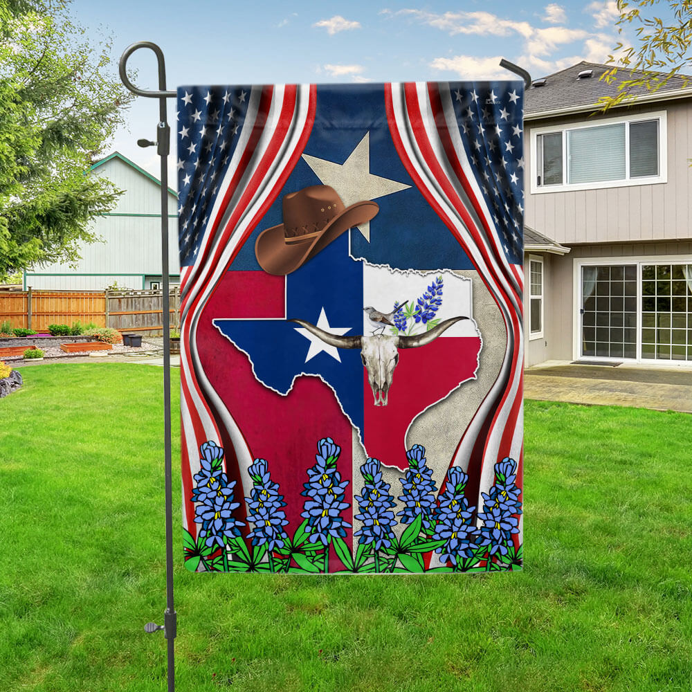 Texas Longhorn Bluebonnet Flag MLN1528F – flagwix