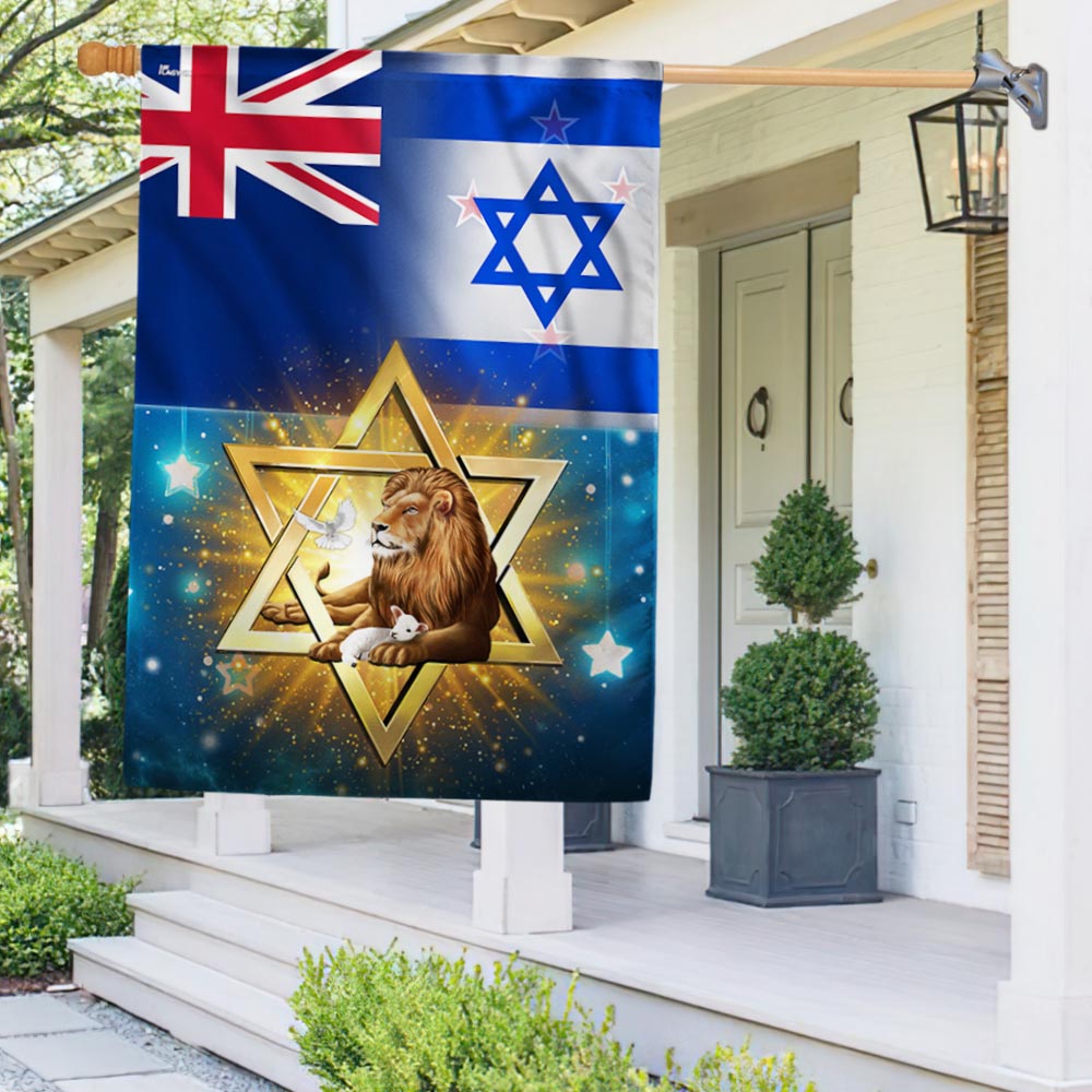 Jewish Israel New Zealand Flag, Lion Of Judah Flag TQN1904Fv1 – Flagwix