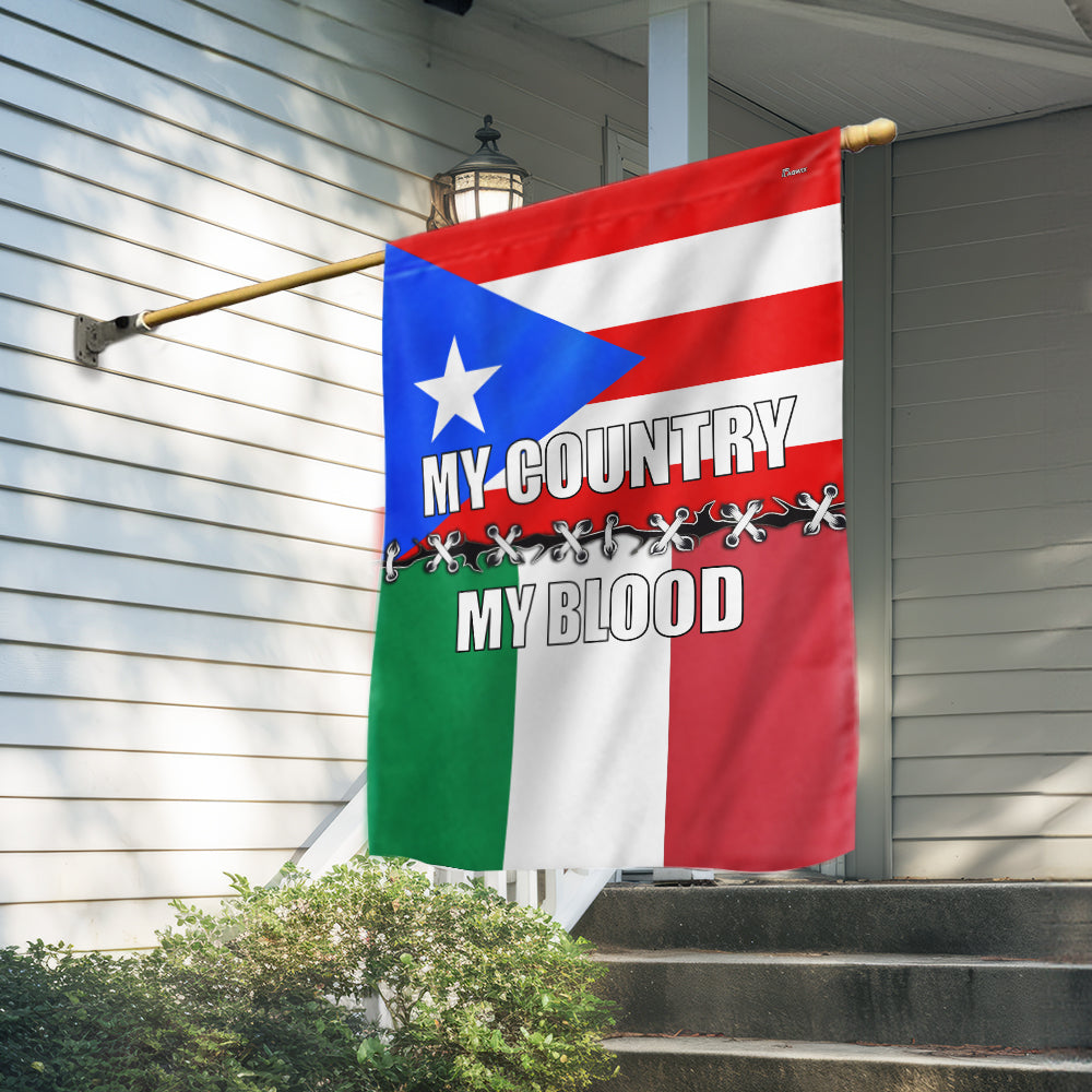 Italian and Puerto Rican My Country My Blood Flag – Flagwix