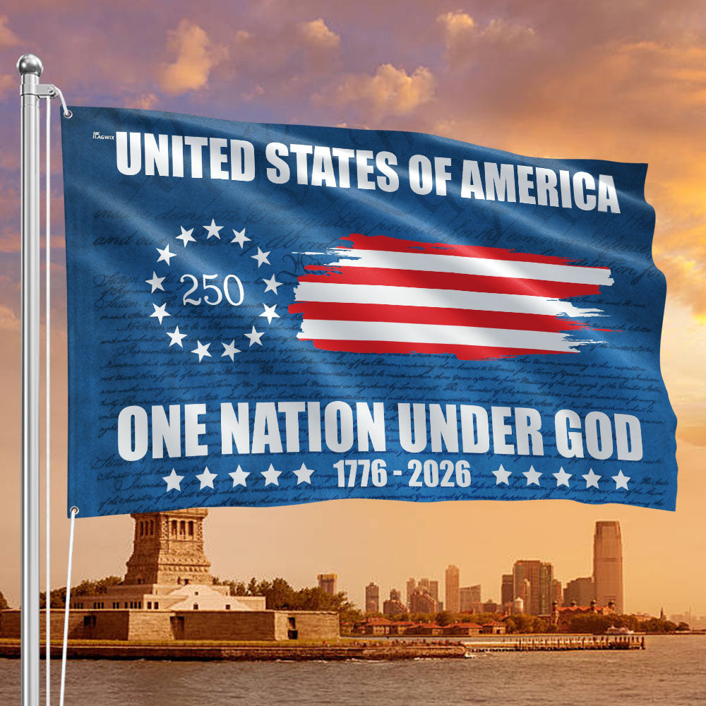 250th of American Flag | One Nation Under God Betsy Ross Grommet Flag ...