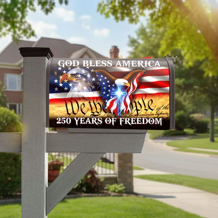 250 Years of Freedom God Bless America Flag Christ Mailbox Cover – Flagwix