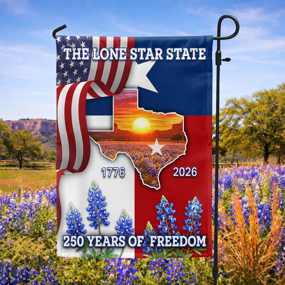 250 Years of Freedom Patriotic Texas State Flag, Bluebonnet Lone Star ...