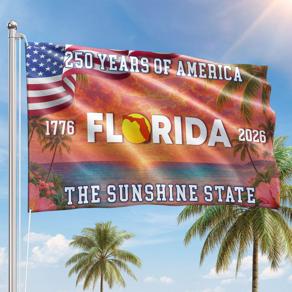 250 Years Florida Patriotic Grommet Flag, The Sunshine State 1776 2026 ...