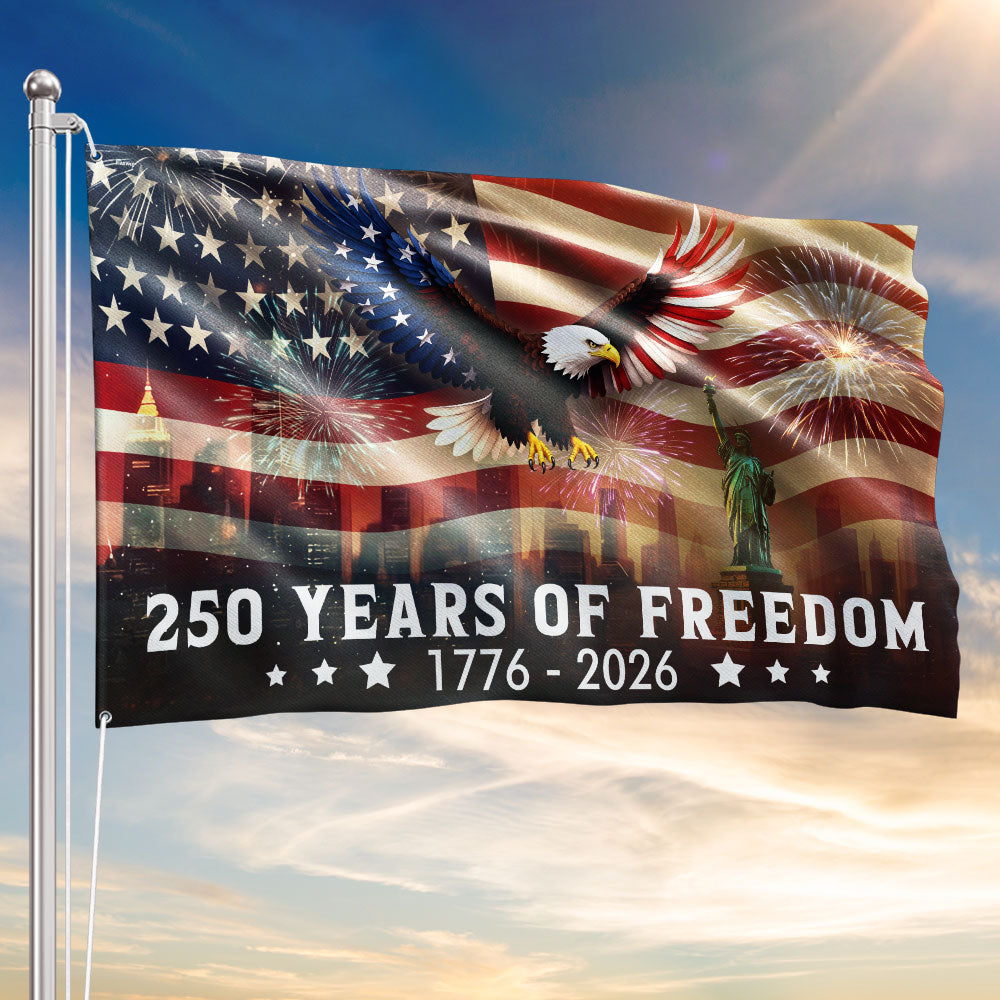 250th Anniversary American Flag, Patriotic Eagle Freedom 1776 2026 Gro ...