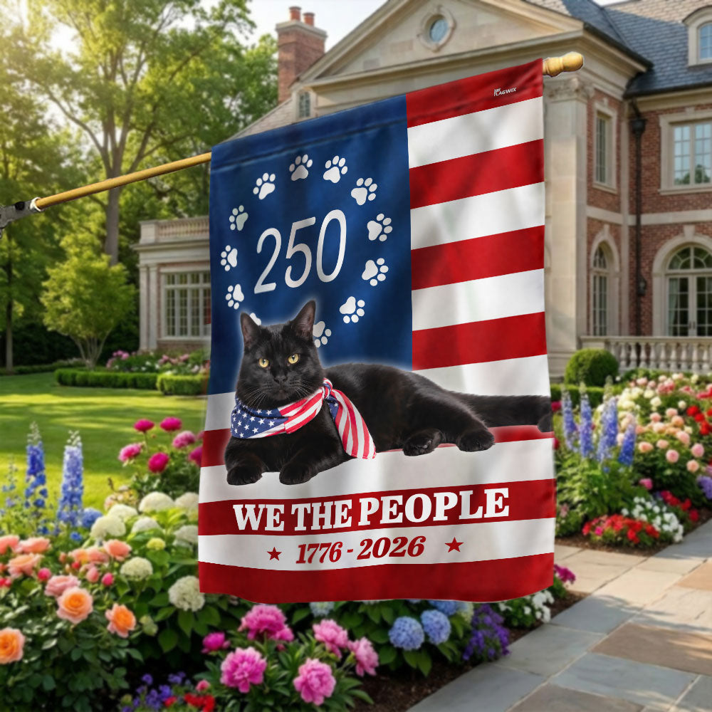 Black Cat Garden Flag Decor - Celebrate 250 Years – Flagwix