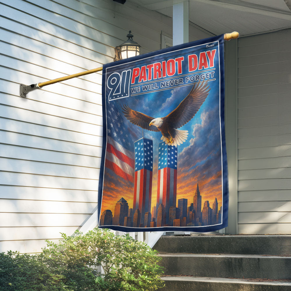 American Flag - We Will Never Forget 9/11 Flag with Twin Towers and Ea ...