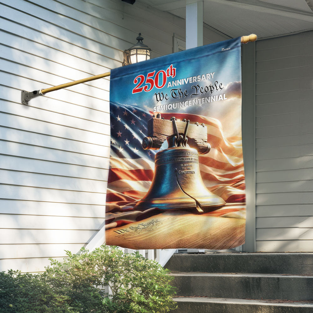 Patriotic 250th Anniversary Flag - American Liberty Bell Flag for Deco ...