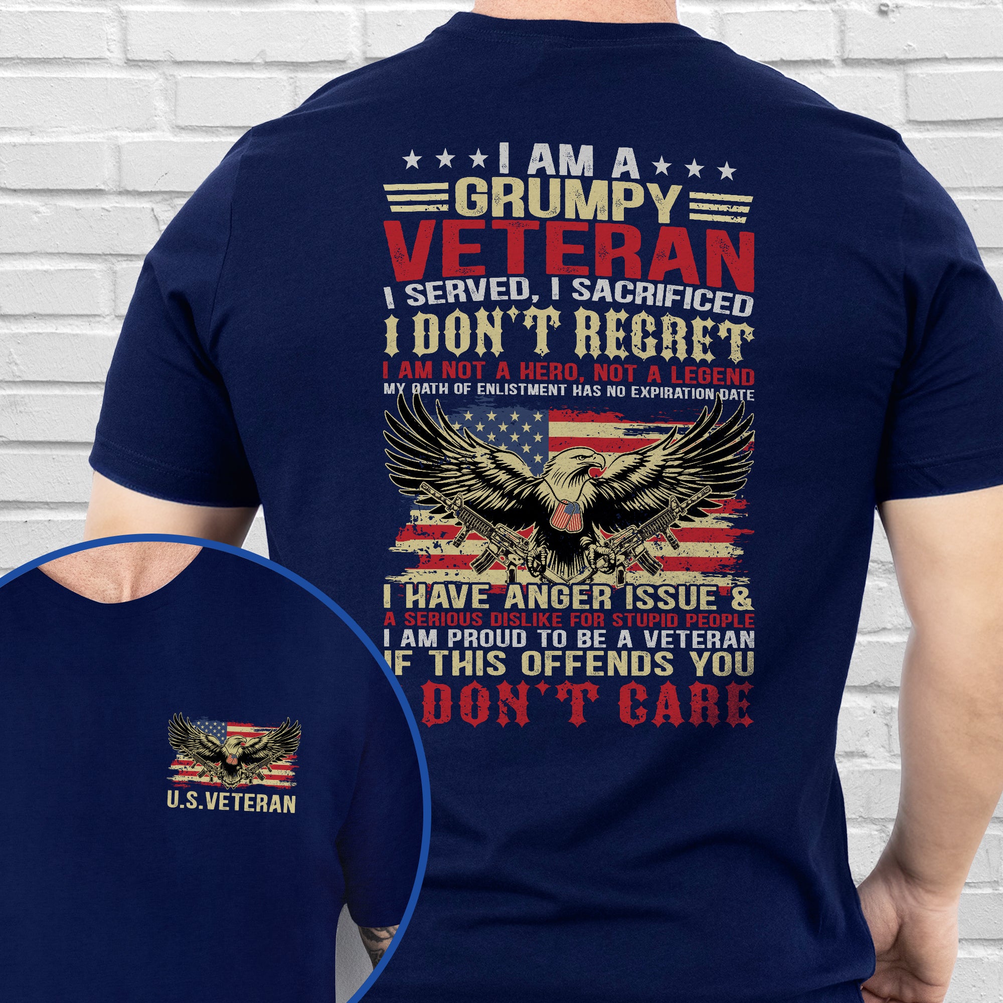 Grumpy Veteran, Proud U.S. Veterans Day T-Shirt – Flagwix