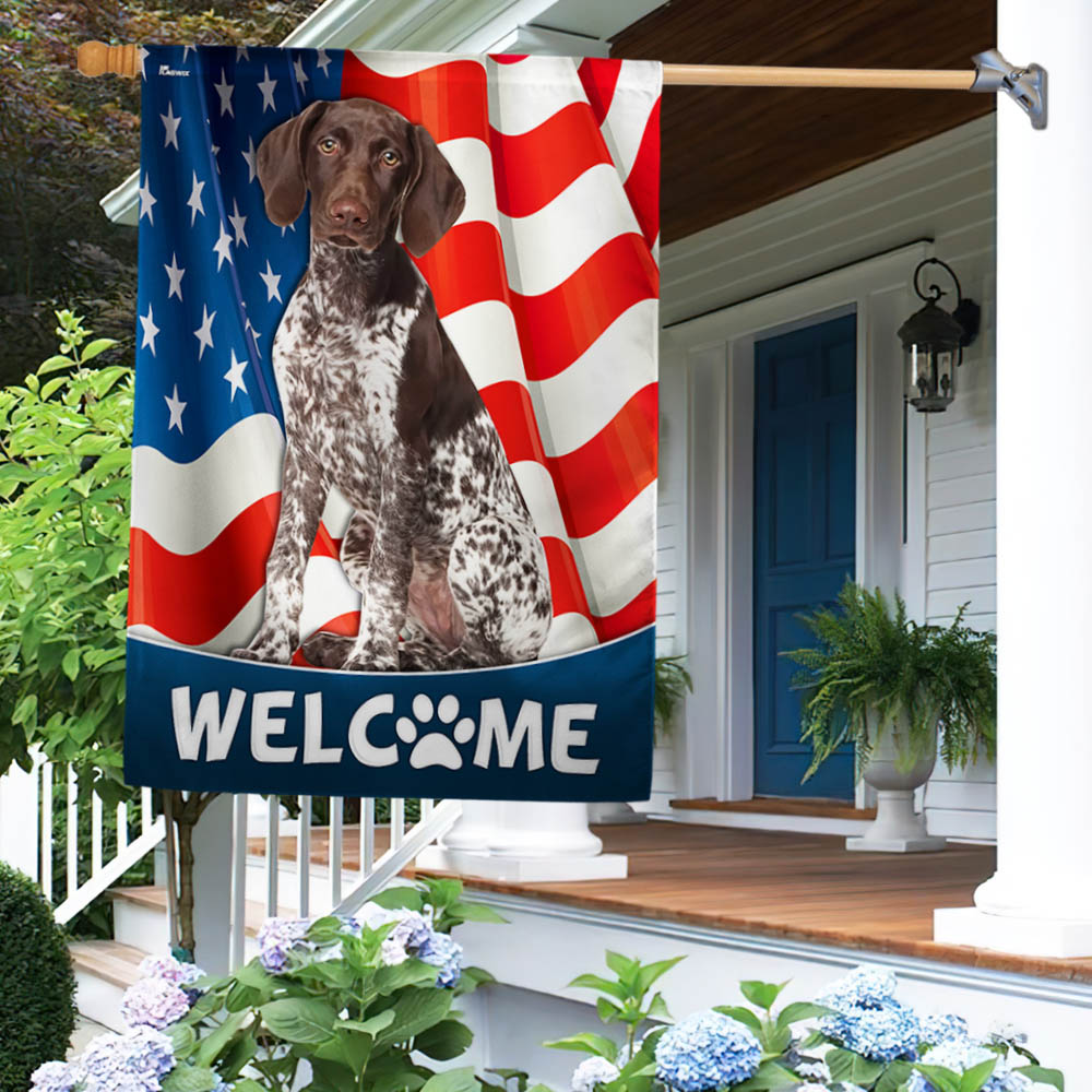 German Shorthaired Pointer Dog American Flag TQN1226Fv6 – Flagwix