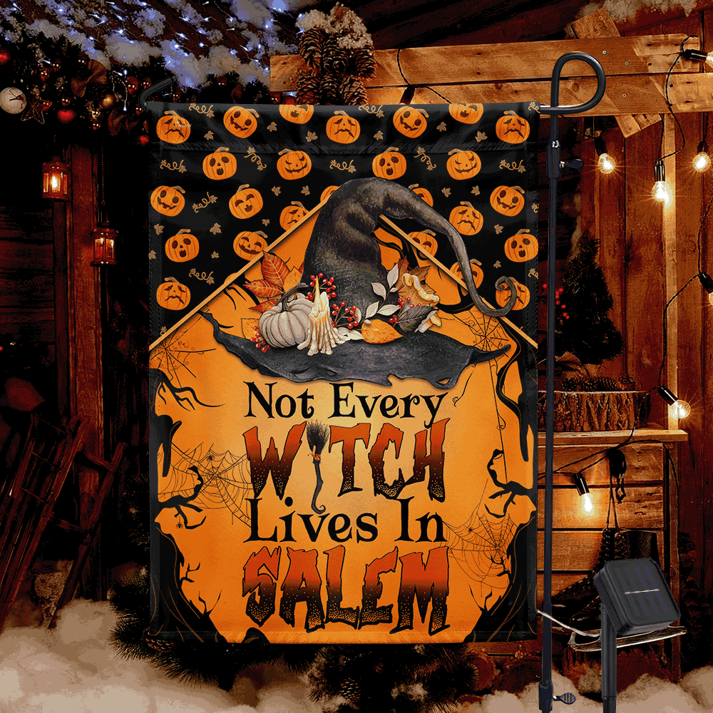 Halloween Witch Not Every Witch Lives in Salem Solar Led Garden Flag T ...
