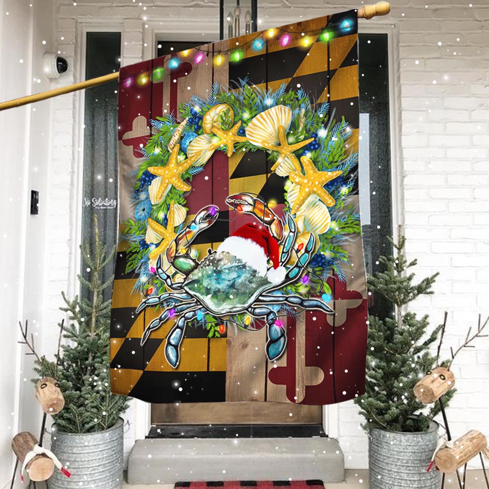 Blue Crab Maryland Christmas Flag – Flagwix