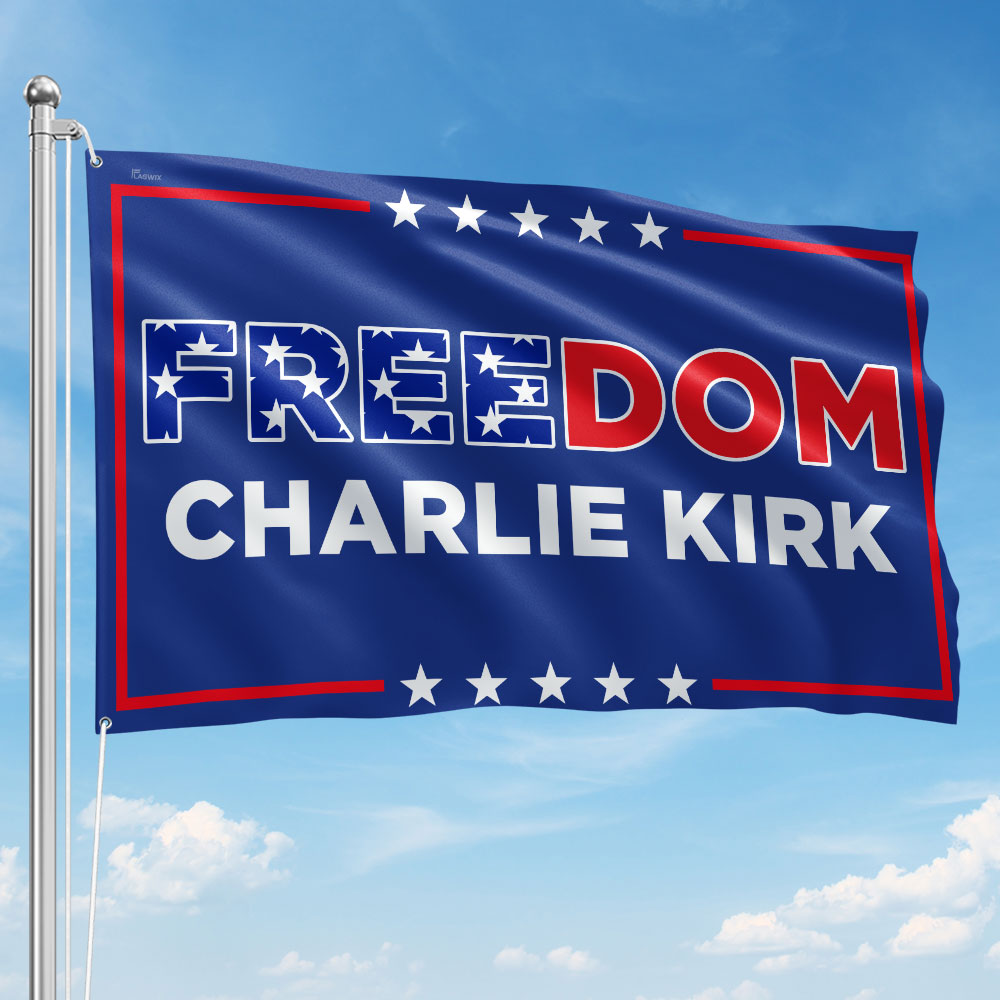 Freedom Charlie Kirk American Grommet Flag Justice Charlie Kirk US Pat ...