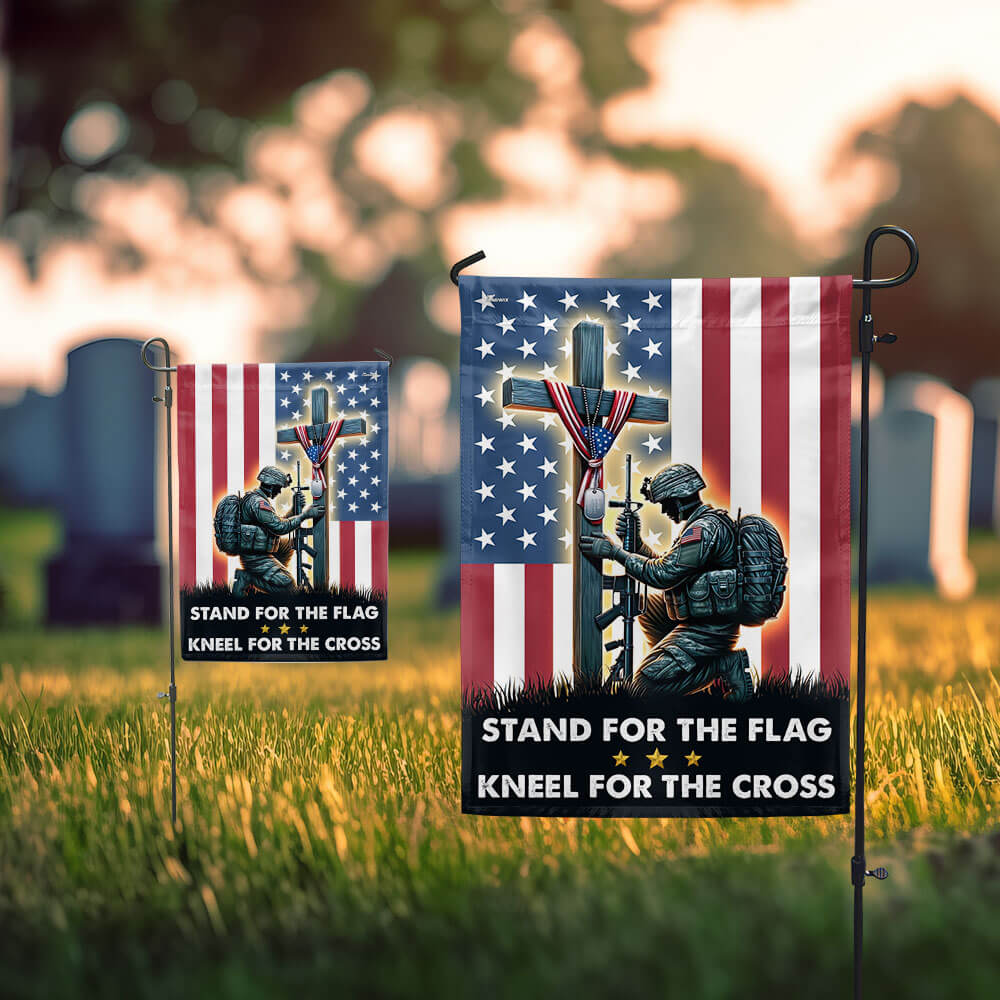 Stand For The Flag Kneel For The Cross – Patriotic Christian Flag for ...
