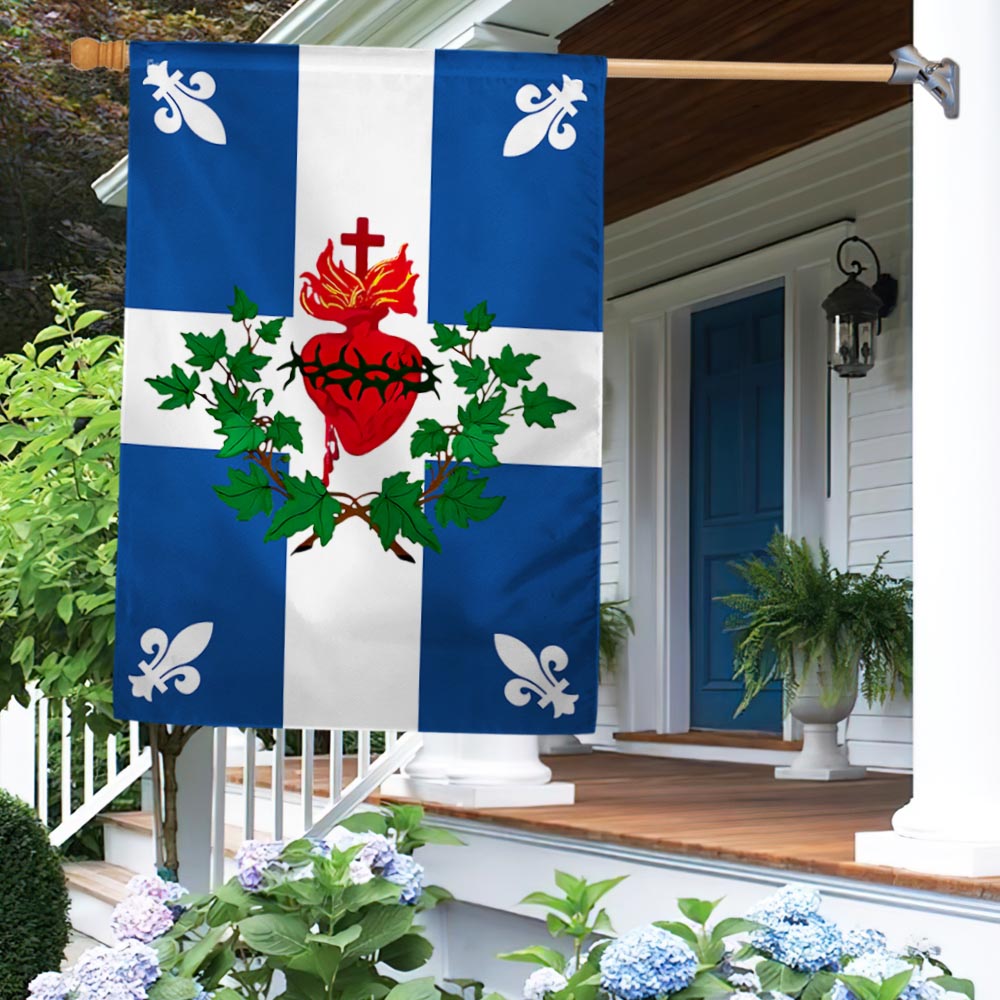 Quebec Sacred Heart Catholic Flag – Flagwix