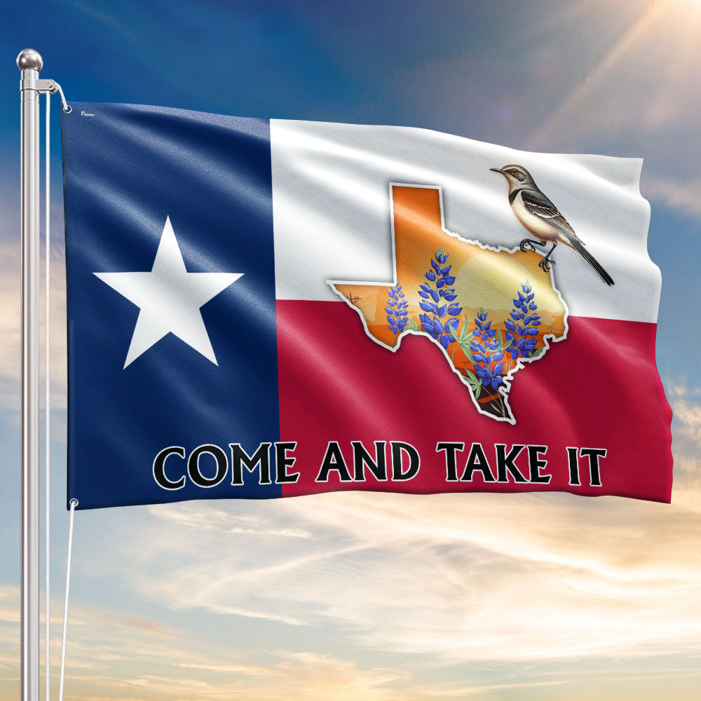Texas Bluebonnets Flag | Come And Take It with Mockingbird Grommet Fla ...