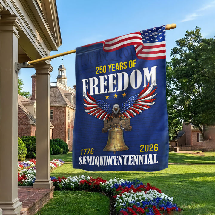 250 Years of Freedom Flag, 1776 2026 Eagle with Liberty Bell US Flag ...