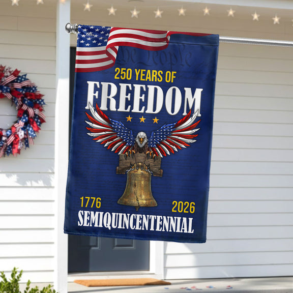 250 Years of Freedom Flag, 1776 2026 Eagle with Liberty Bell US Flag ...